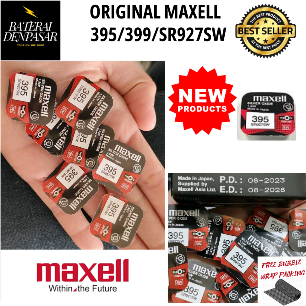Jual ORIGINAL BATERAI BATTERY MAXELL 395 399 SR927SW SR927W AG7 LR927 1 ...