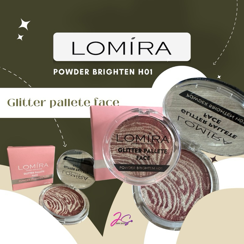 Jual Lomira Double Highliter Gliter Pallete Face Powder Brighten H01 ...
