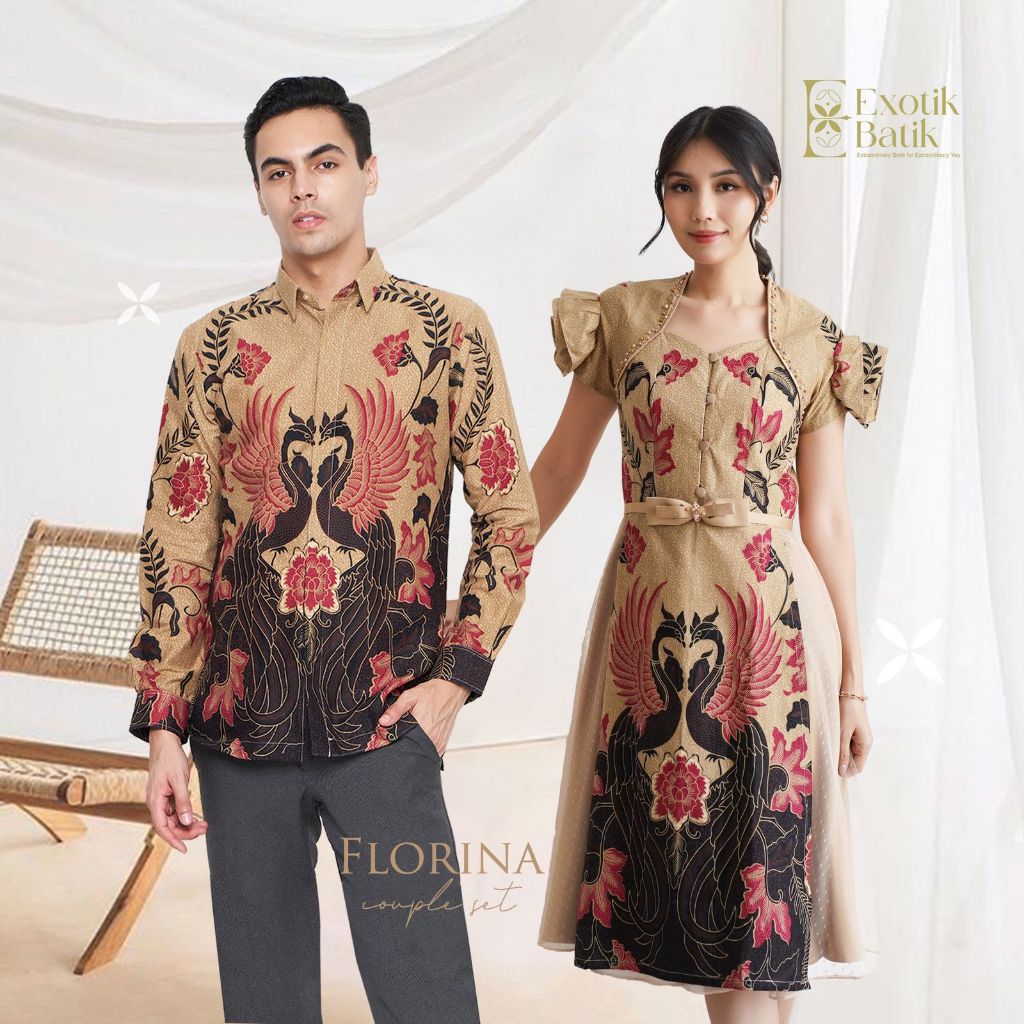 Jual Florina Batik Dress/Batik Couple Set/Batik Pesta/Batik Kondangan ...