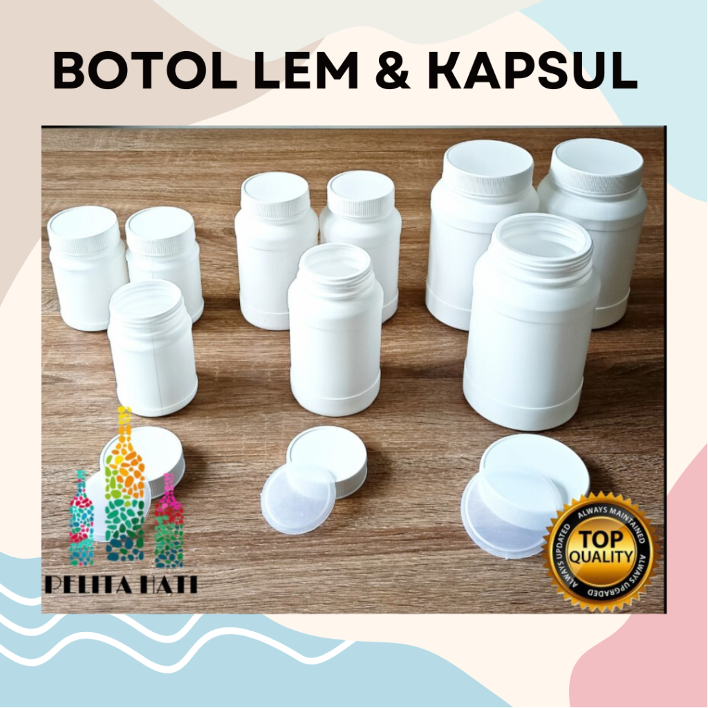 Jual Botol Kapsul / Lem HDPE Food Grade 250 gram 500gram 1000gram ...