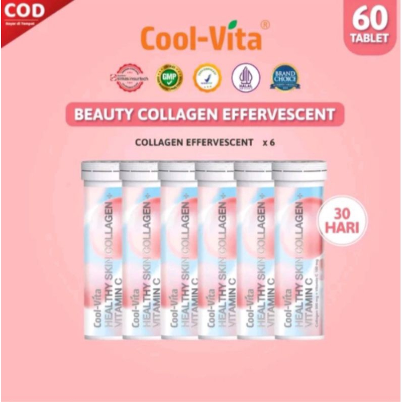 Jual Ready Paket Collagen Coolvita 60 Tablet Effervescent rasa peach ...