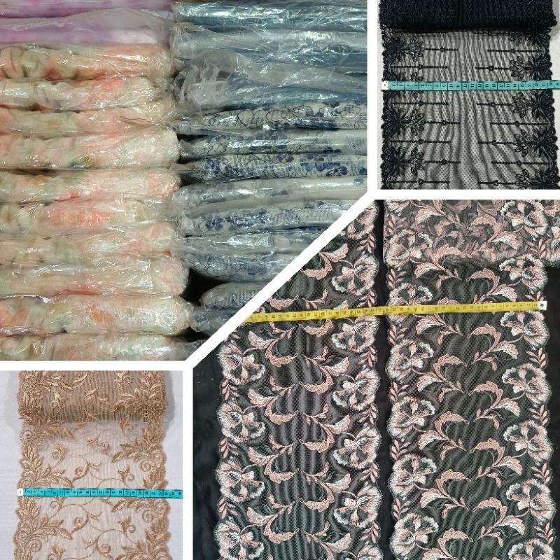Jual Renda Tile varian warna motif cantik (Per50cm) | Shopee Indonesia