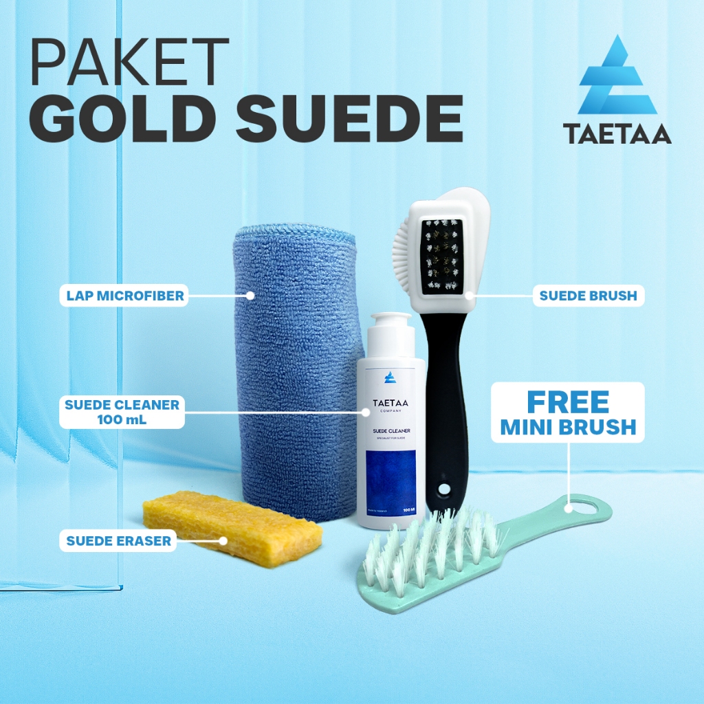 Jual Taetaa - Paket Cuci Pembersih Sepatu Suede Cleaner Gold 100 Ml ...