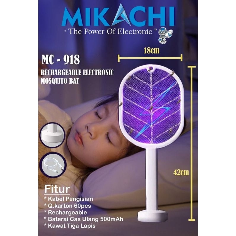 Jual Raket Nyamuk Mikachi MC 921 dan Mc 918 sinar UV | Shopee Indonesia