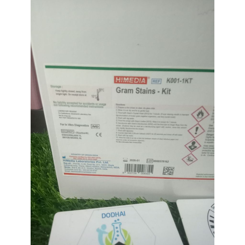 Jual Gram Stains Kit, Kit Pewarnaan Gram Himedia K001-1KT, Grams Stain ...