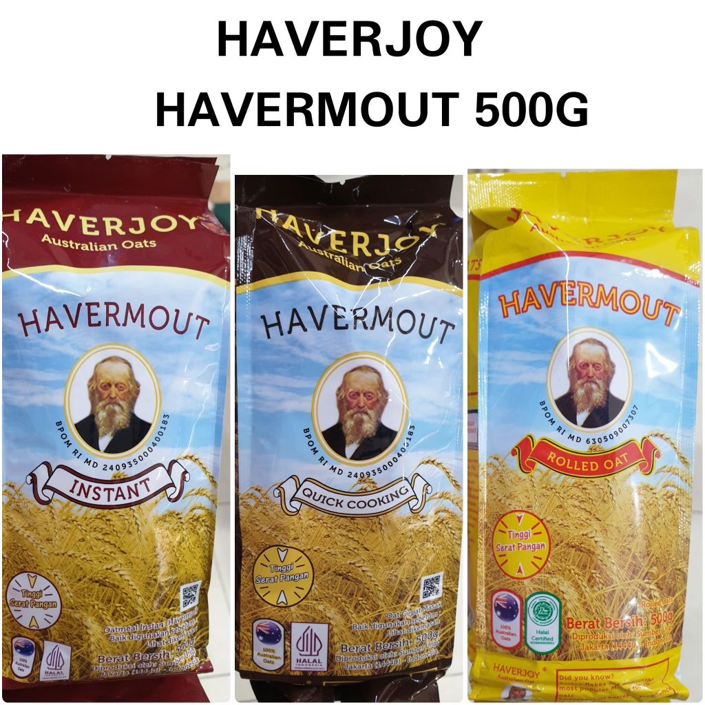 Jual HAVERJOY HAVERMOUT INSTANT / QUICK COOKING / ROLLED OATS 500 GRAM ...