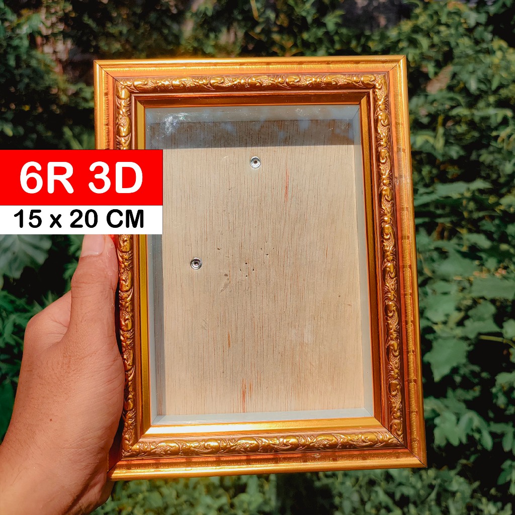 Jual BINGKAI 3D UKURAN 6R 15 X 20 / FRAME PIGURA 3D 6R UKIR GOLD / BINGKAI MAHAR | Shopee Indonesia