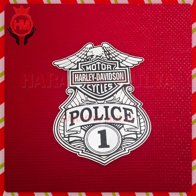 Jual Emblem Police Silver - Plat Motor Harley Davidson Motor Cycles ...