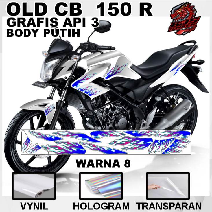 Jual Stiker Sticker CB150R V1 CB 150 r 2012 api 3 Putih - Stiker ...