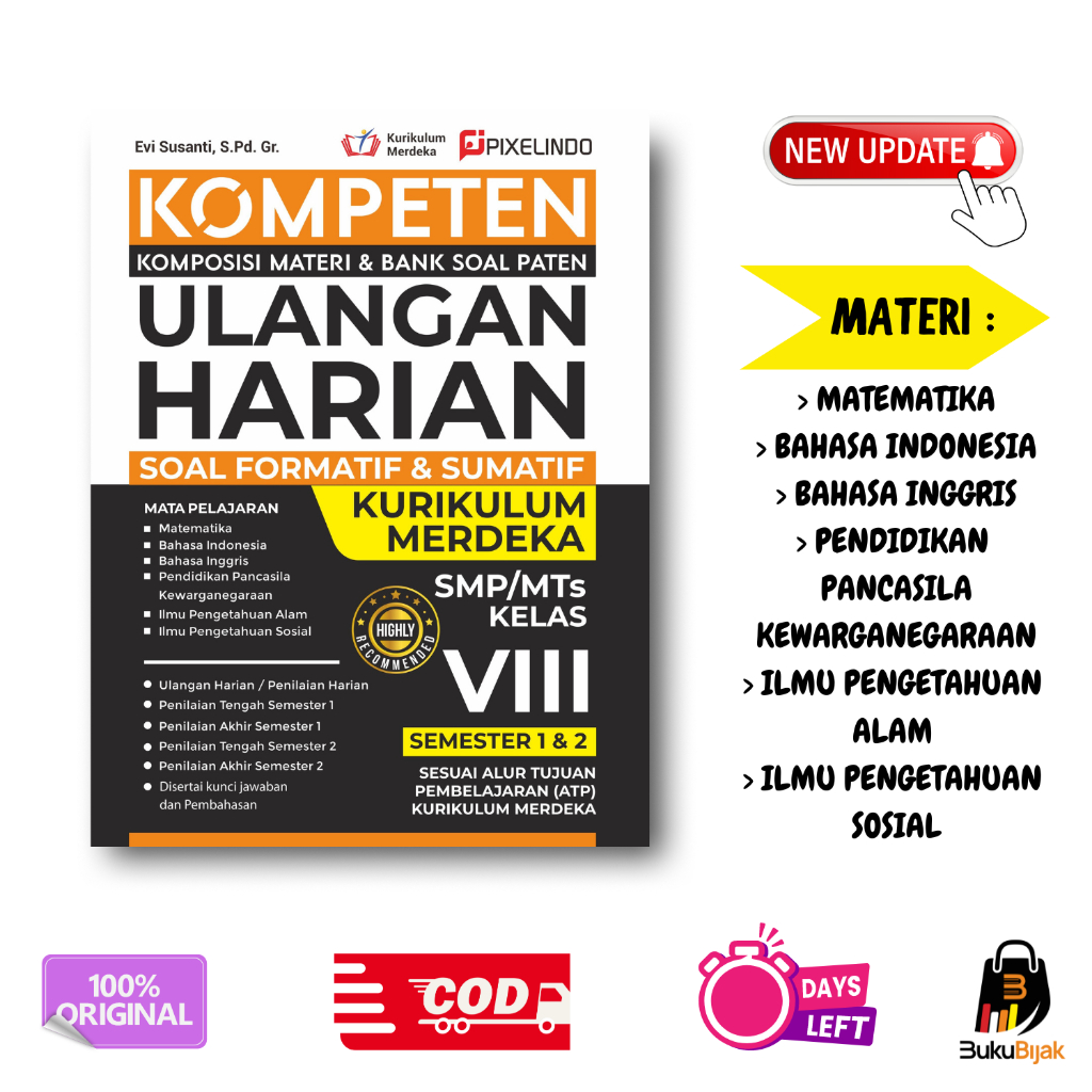 Jual Buku Kompeten Ulangan Harian SMP/MTs Kurikulum Merdeka Kelas VIII ...