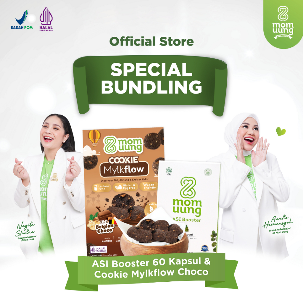 Jual Mom Uung ASI Booster Special Bundling 60 Kapsul & Cookie Mylkflow / Pelancar ASI Mom Uung ...