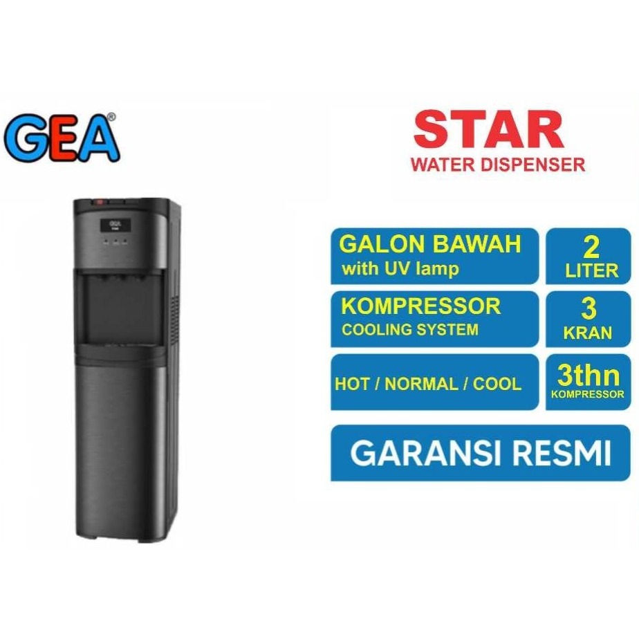 Jual GEA STAR WATER DISPENSER GALON BAWAH/BOTTOM LOADING SINAR UV LOW ...