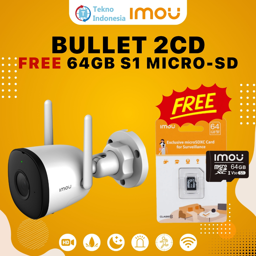 Jual PROMO FREE 64GB! IMOU Bullet 2C-D 2MP 1080P IP CAMERA IPC F22P-D ...