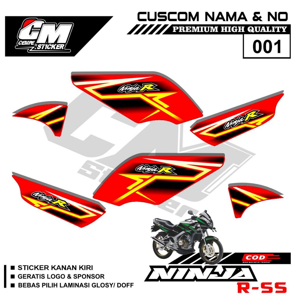 Jual Stiker Lis Variasi Ninja R / SS Decal Striping Standar Ninja R ...