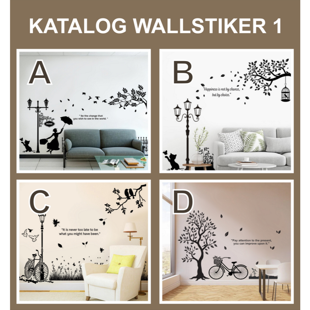 Jual Semesta Wall Sticker Tema Siluet Garden Stiker Dinding Wallsticker ...