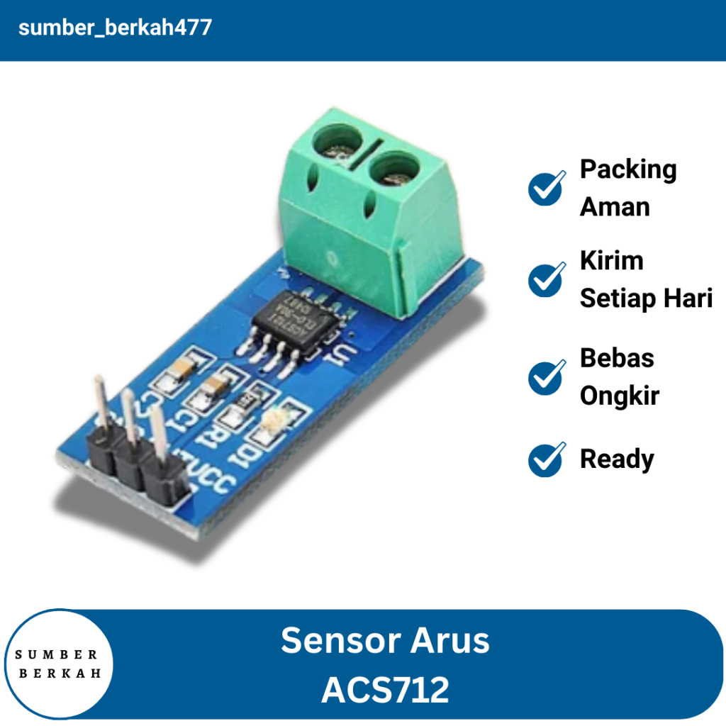 Jual SENSOR ARUS ACS712 RANGE HALL CURRENT SENSOR FOR ARDUINO | Shopee ...