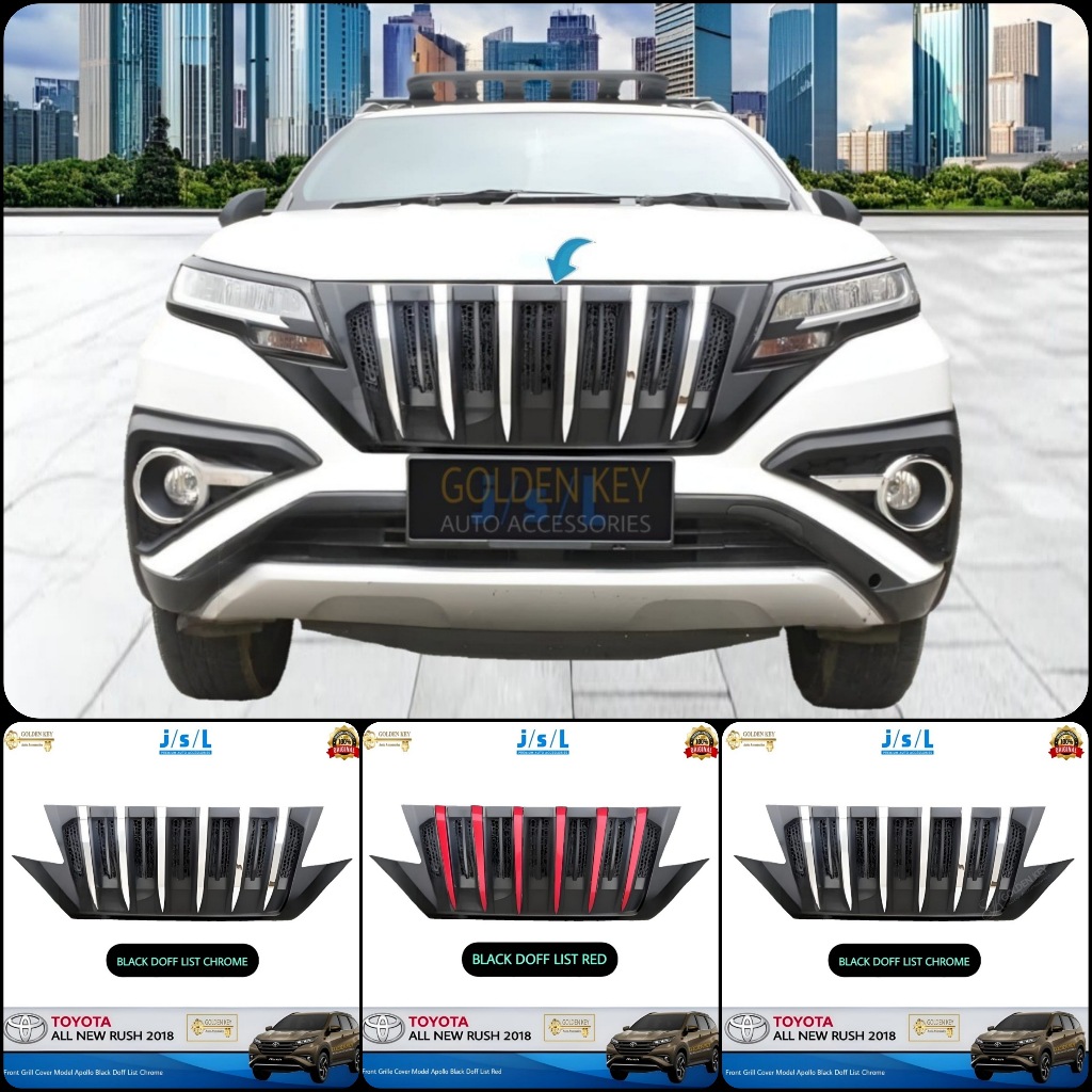 Jual JSL Grill All New Rush 2018 Front Grille Cover Model Apollo Black ...