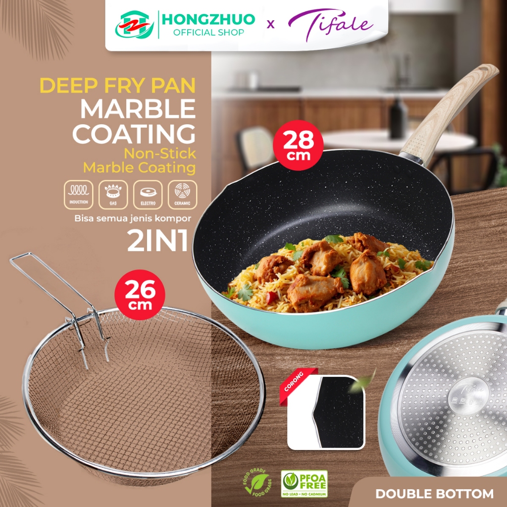 Jual Tifale by Hongzhuo Deep Fry Pan 28CM Frypan Peralatan Masak Penggorengan Anti Lengket ...