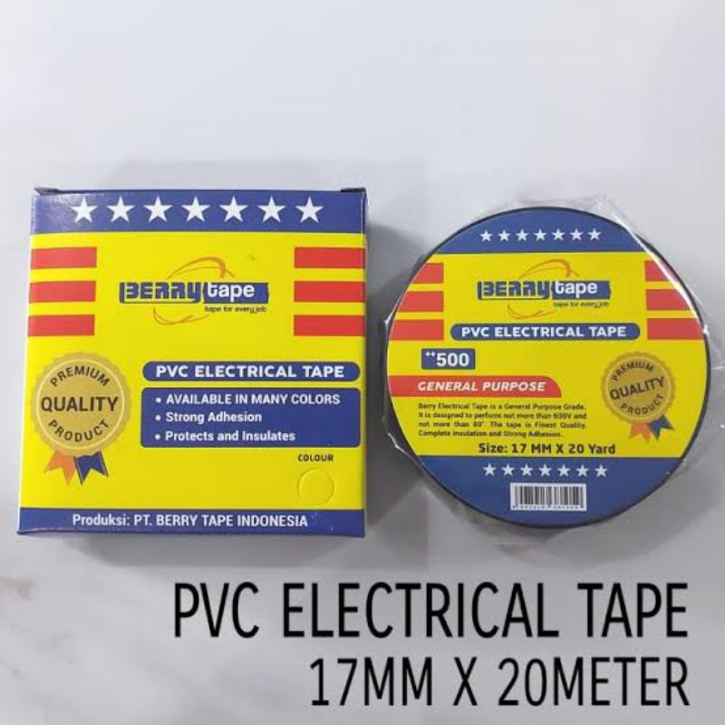 Jual Isolasi PVC Kotak 17mm x 20y (500) Berry/isolasi listrik | Shopee ...
