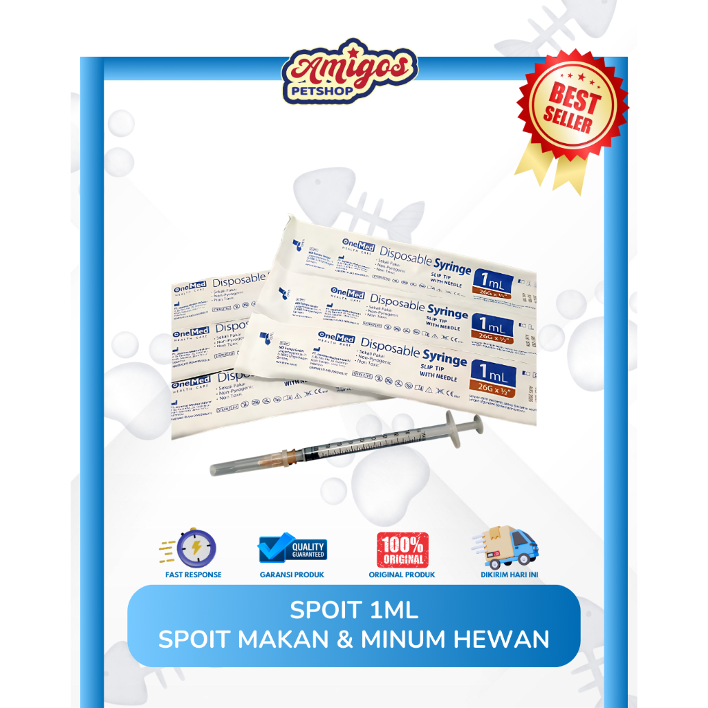 Jual Spoit 1ml (Spoit Makan dan Minum Hewan) - Spoit nipple - Spoit dot ...