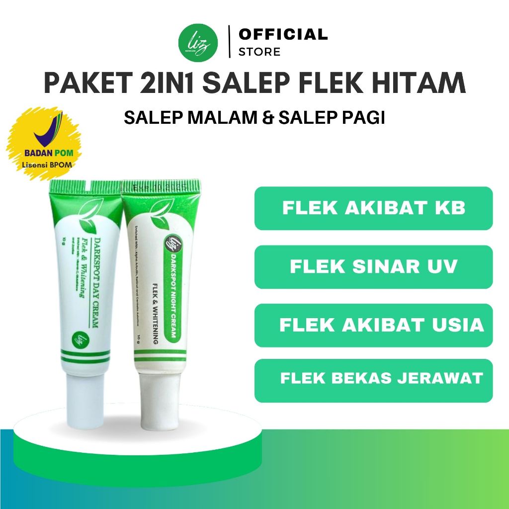 Jual Elzet Skincare BPOM Paket 2in1 Salep Flek Hitam Darkspot Night Day Whitening Cream Salep ...