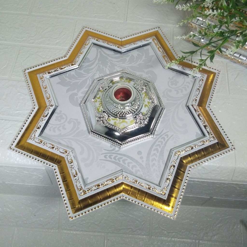 Jual Fitting Ornamen Lampu Plafon Hias pvc gypsum ukuran 40 x 40 cm ...