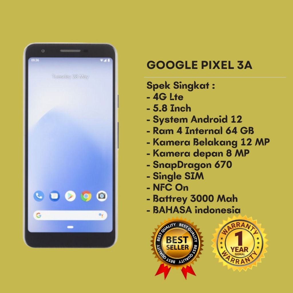 Jual permanen no reset GOOGLE PIXEL 3A 4-64GB SEKEN ORIGNAL | Shopee ...