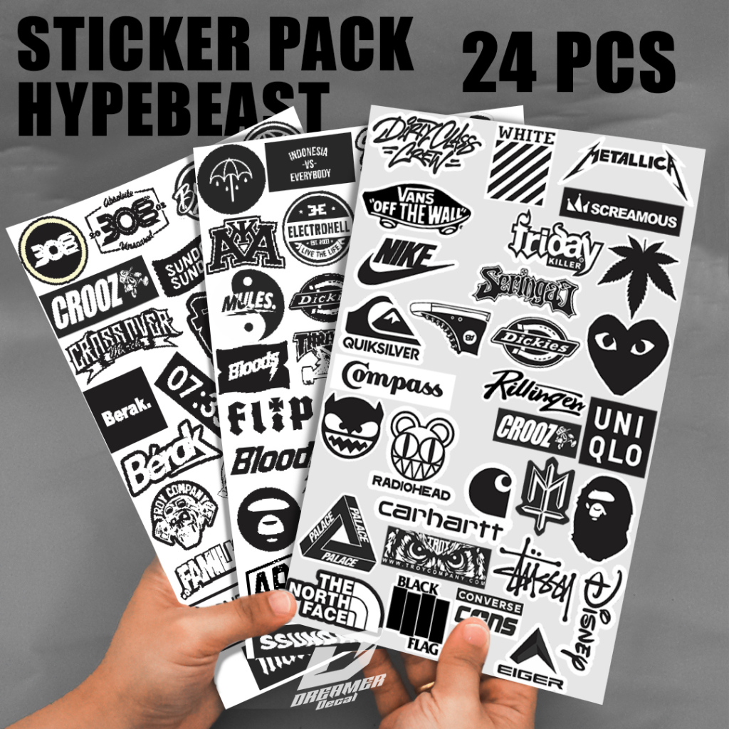 Jual 24 Pcs Stiker sticker Pack Brand Hypebeast Series Aesthetic Untuk ...