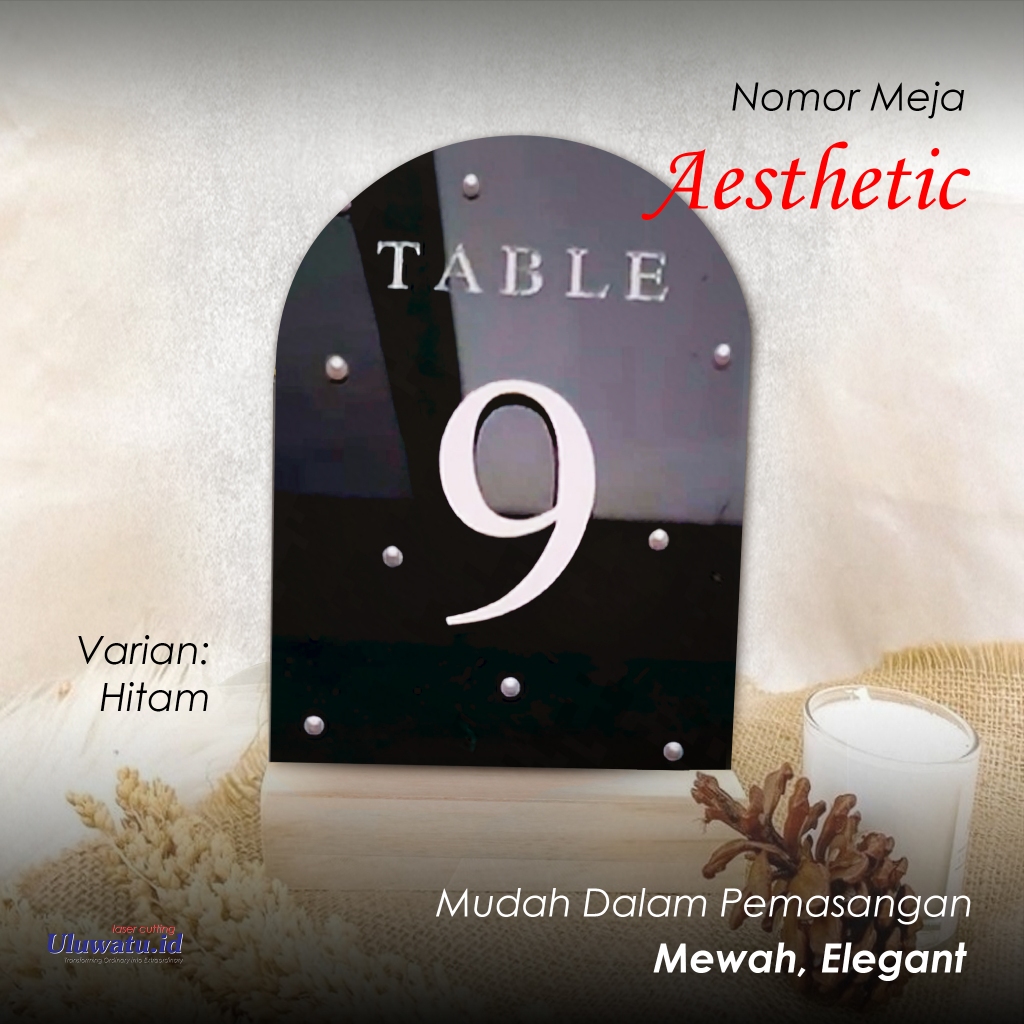 Jual Nomor Meja Aesthetic / Nomor Meja Cafe Resto / Nomor Meja Akrilik / Tent Holder / Standing ...