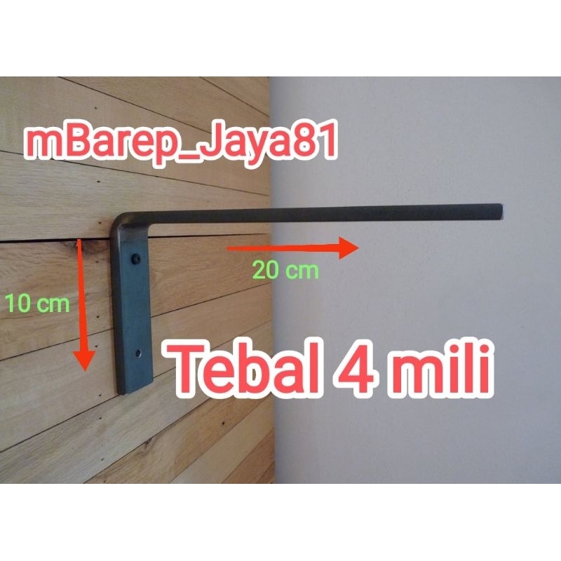 Jual siku besi L penyangga rak dinding/kayu.ambalan. 20cm x 10cm ...