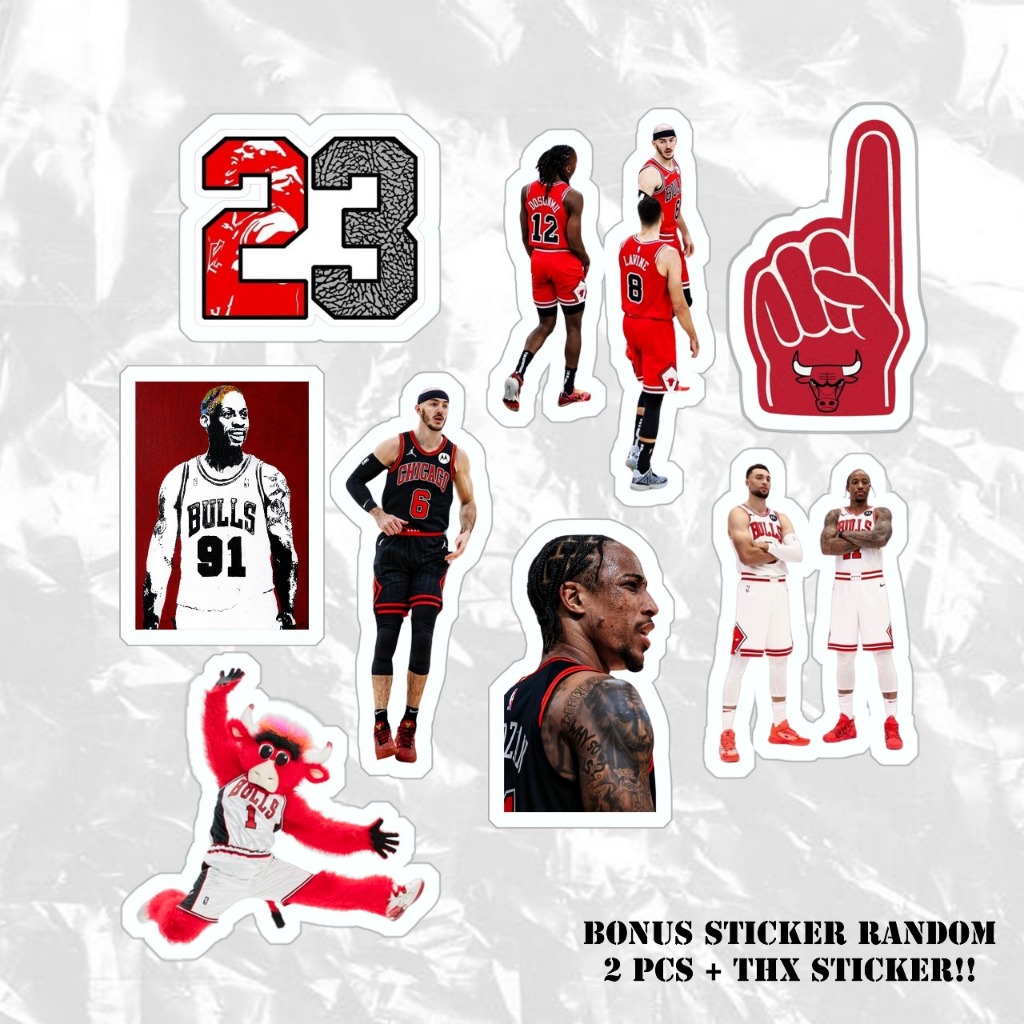 Jual STICKER BASKETBALL NBA, CHICAGO BULLS EDITION, BULLS STICKER ...