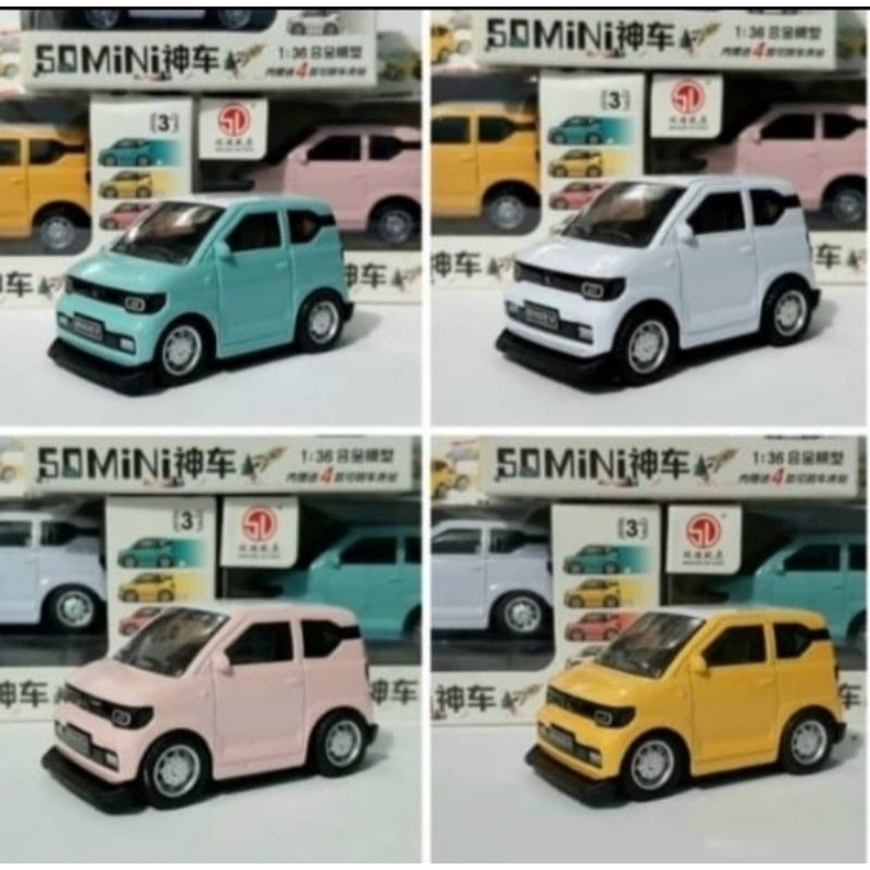 Jual mobil diecast wuling mini diecast lucu die cast mini air ev eirev ...