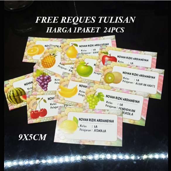 Jual STICKER LABEL MAPEL TEMA BUAH | Shopee Indonesia