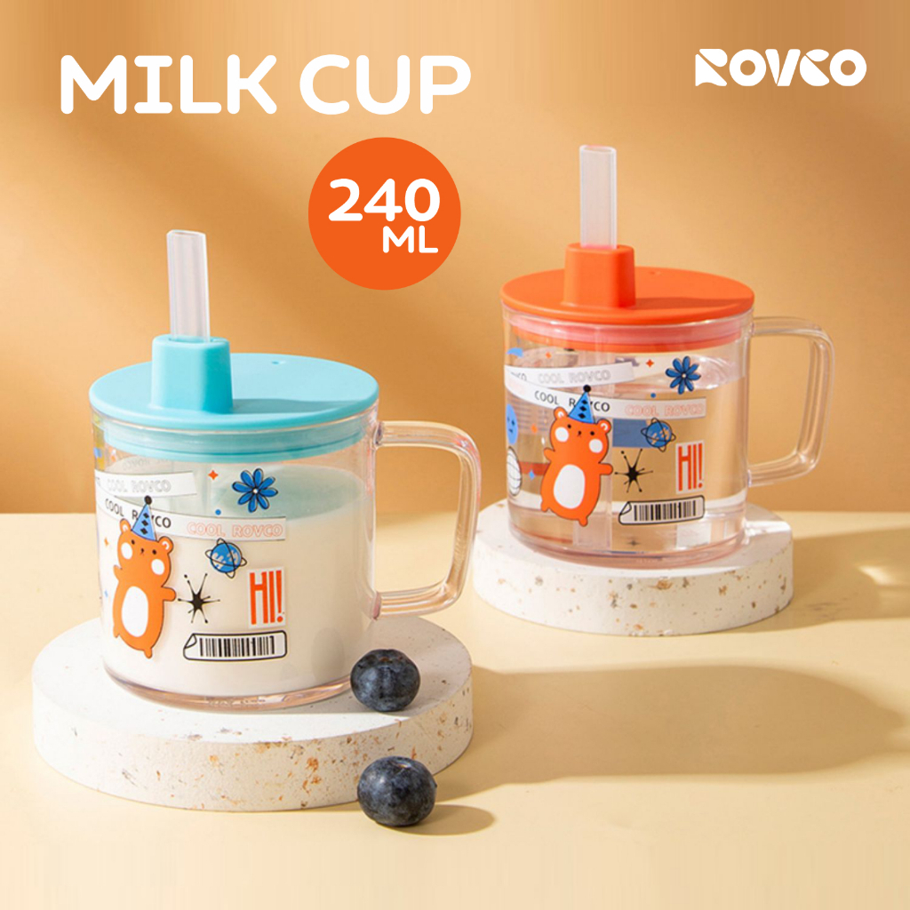 Jual Rovco - Milk Cup 240ml for 6m+ | Straw Sippy Cup | Cangkir Sedotan ...