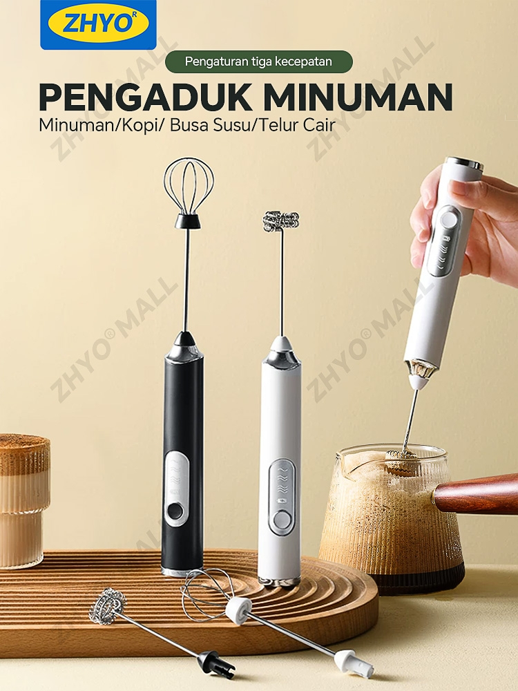 Jual ZHYO Mixer Listrik Mini Pembuih susu Pengaduk Minuman Portabel ...