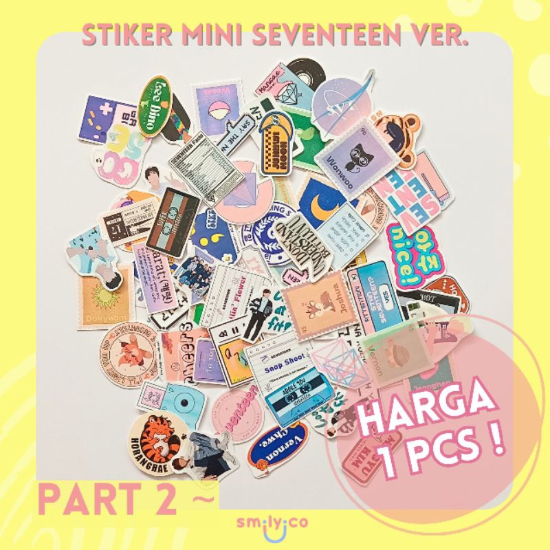 Jual PART 2 Stiker Mini Seventeen Bahan vinyl/Stiker Kpop Mini Vinyl ...