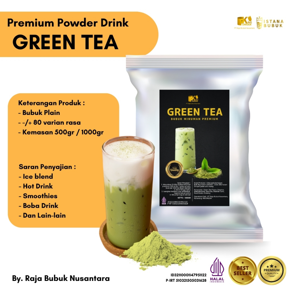 Jual Bubuk Green Tea Premium,Powder Drink Teh Hijau | Shopee Indonesia
