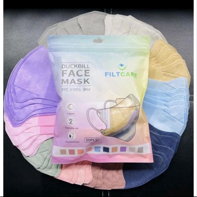 Jual MASKER DUCKBILL FACEMASK 10 WARNA MIX (ISI 50 PCS) FILTCARE ...