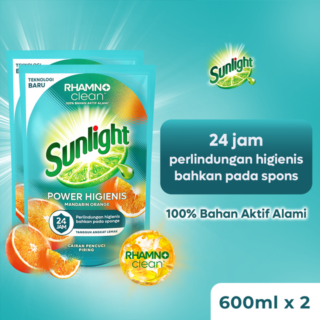 Jual Sunlight Sabun Cuci Piring Cair Refill Extra Higienis 600 mL x2 | Shopee Indonesia