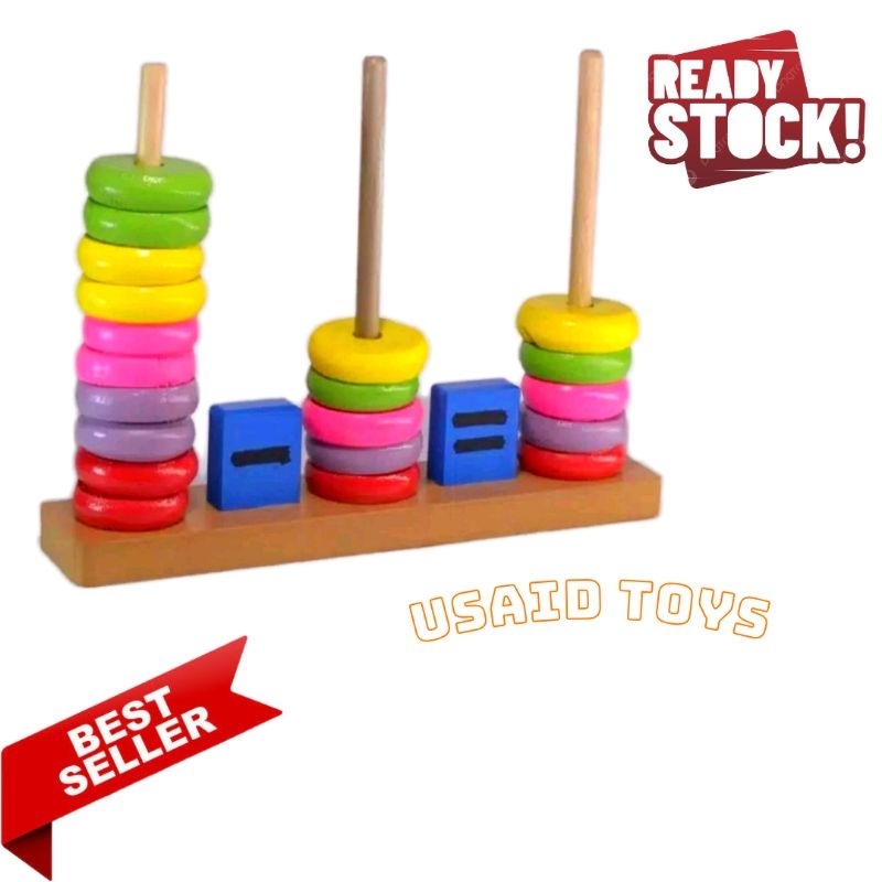 Jual Mainan kayu anak menara donat hitung | Shopee Indonesia