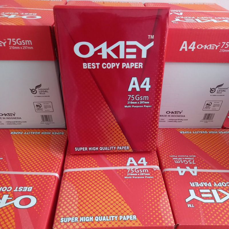 Jual Kertas FotoCopy Print HVS A4 75gsm OKEY | Shopee Indonesia