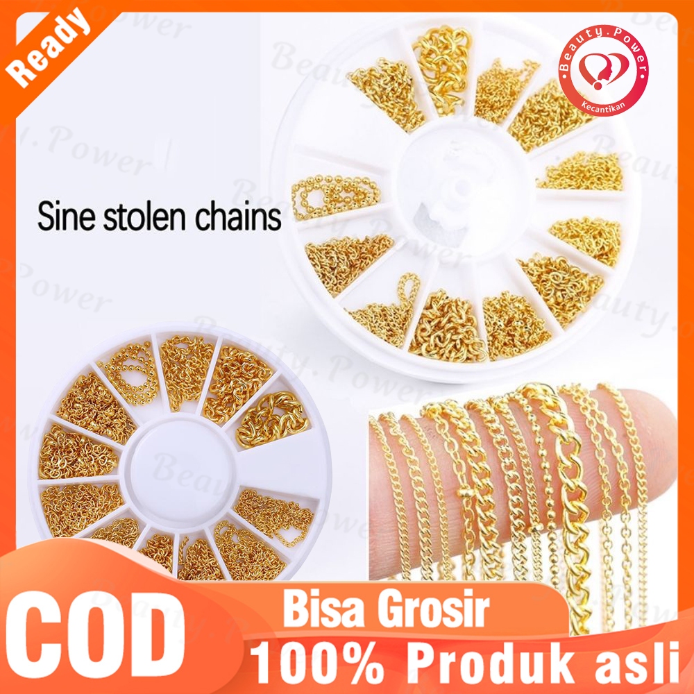 Jual Manik-Manik Rantai Metal Hollow Warna Emas untuk Nail Art 3d Diy ...