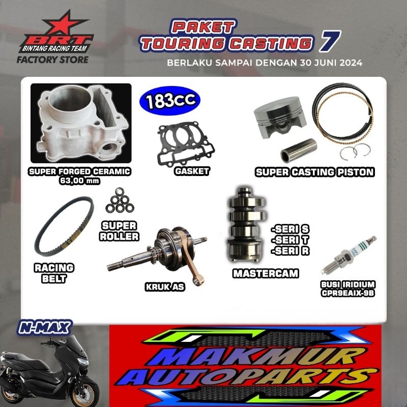 Jual PAKET TOURING CASTING 7 NMAX BRT PAKE BOREUP 183CC - BLOK CERAMIC ...