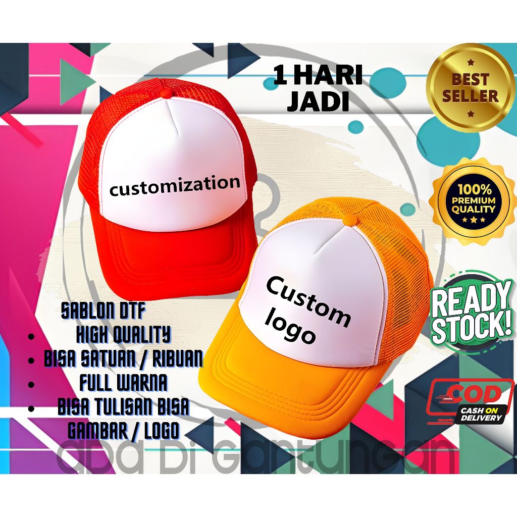 Jual TOPI TRUCKER JARING CUSTOM SABLON AWET TAHAN LAMA DESAIN BISA ...