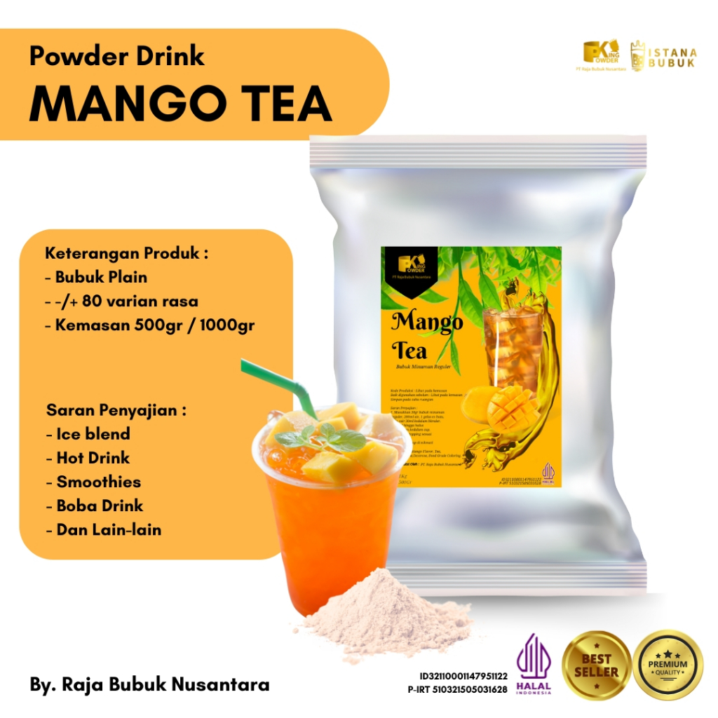 Jual Bubuk Minuman Mango Tea Bubuk Minuman Teh Mangga Serbuk Minuman ...