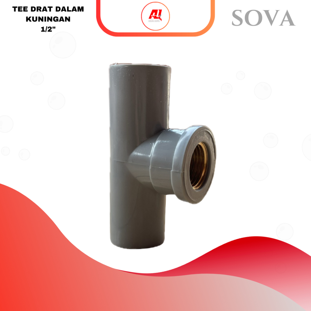 Jual Tee Drat Dalam/TDD Kuningan Merk Sova Size 1/2" | Fitting Pipa ...