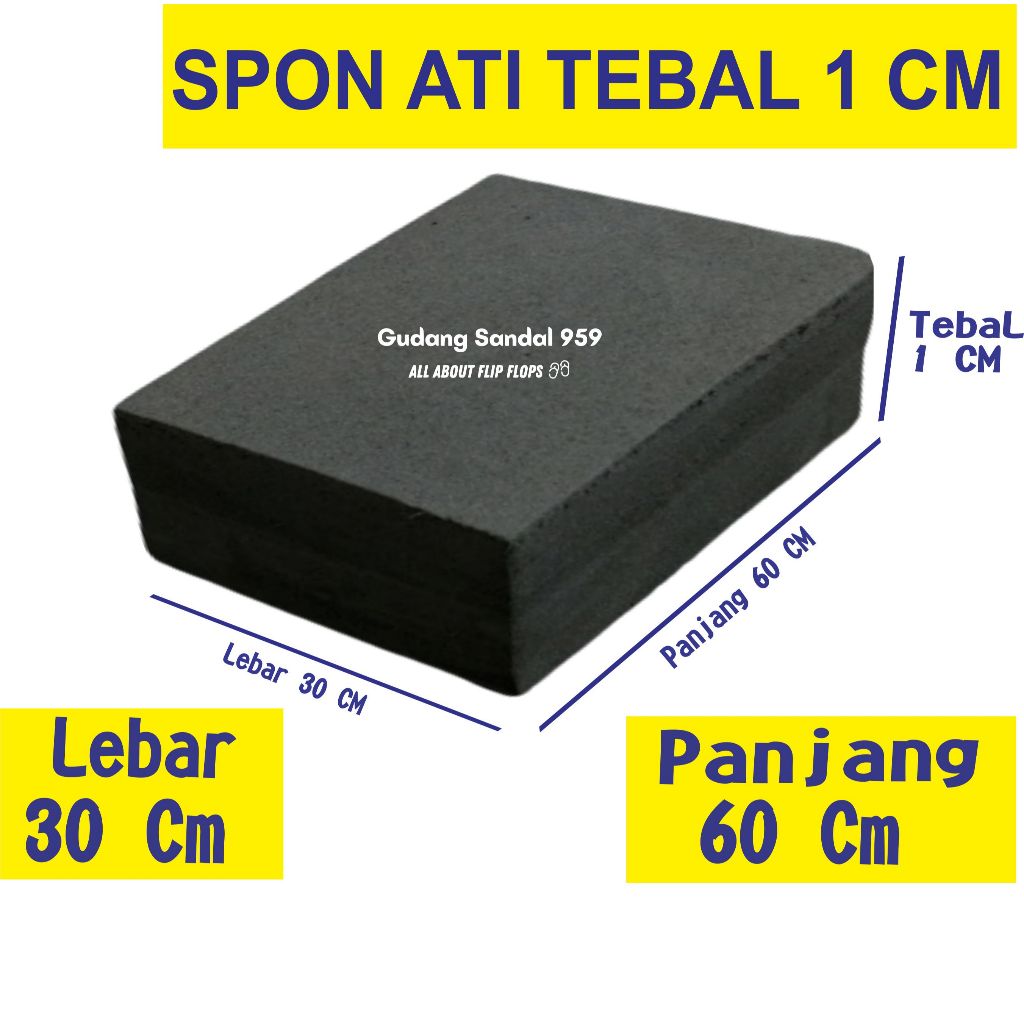 Jual SPON ATI / BUSA ATI / SPON EVA TEBAL 1 CM WARNA HITAM UKURAN 30 x ...