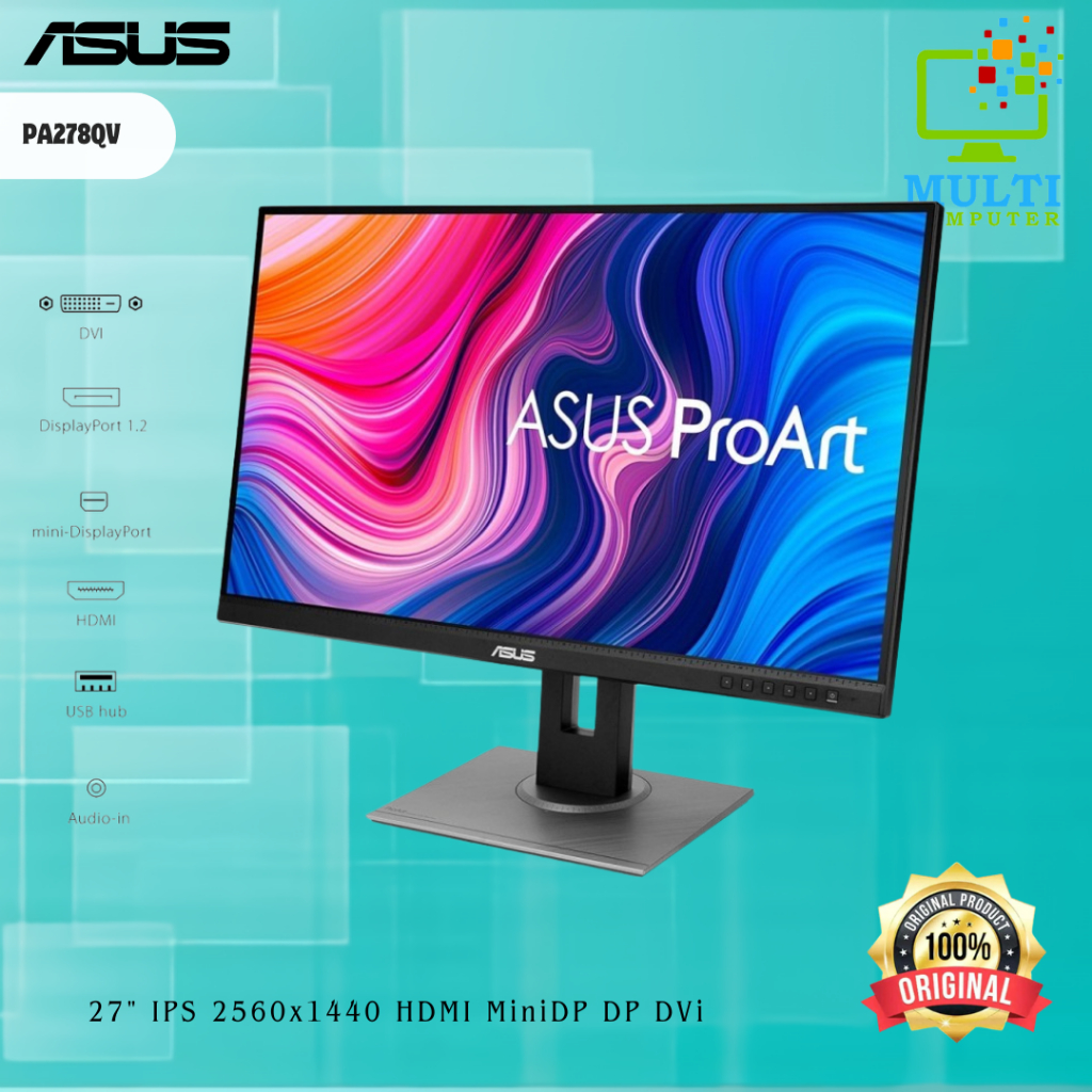 Jual Monitor LED Asus Pro Art PA278QV 27 IPS 2560x1440 HDMI MiniDP DP ...