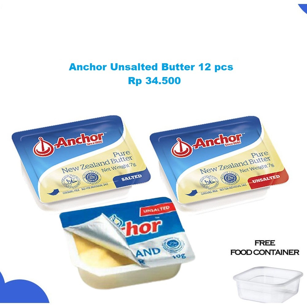 Jual Anchor Unsalted butter / mentega 7gr ISI 12 PCS | Shopee Indonesia