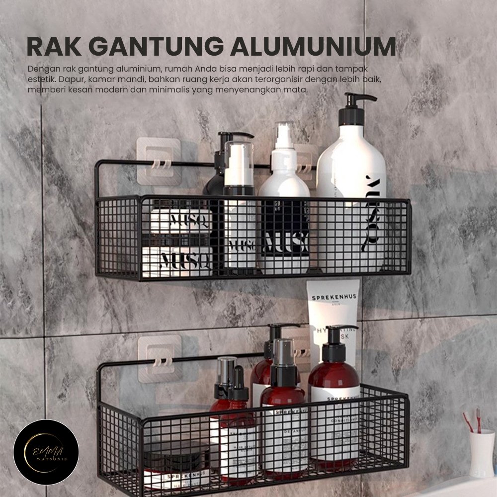 Jual EM Rak Gantung Aluminium Organizer Rack Bathroom 1 Layer Ukuran ...